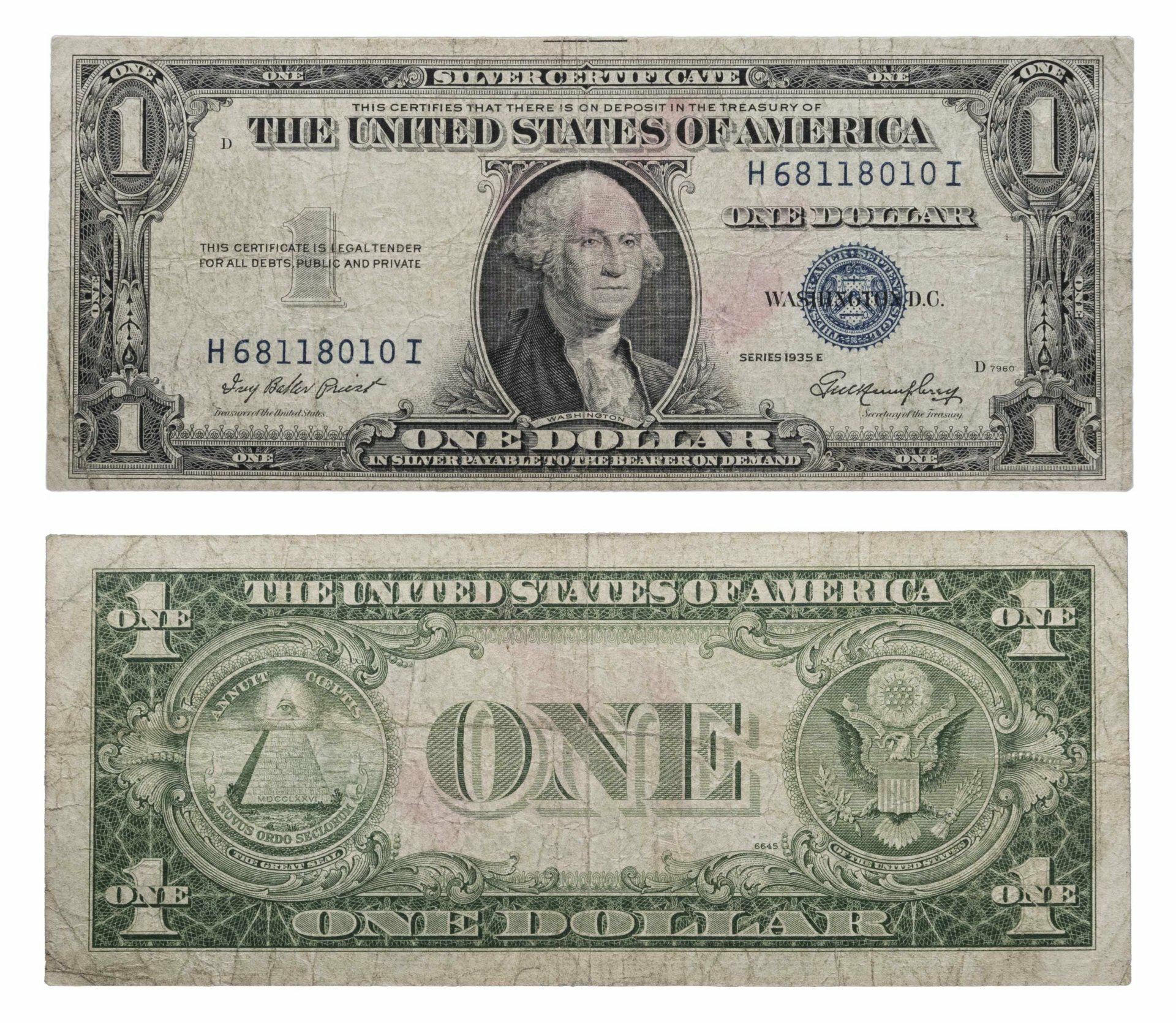 США 1 доллар 1935 series 1935 E