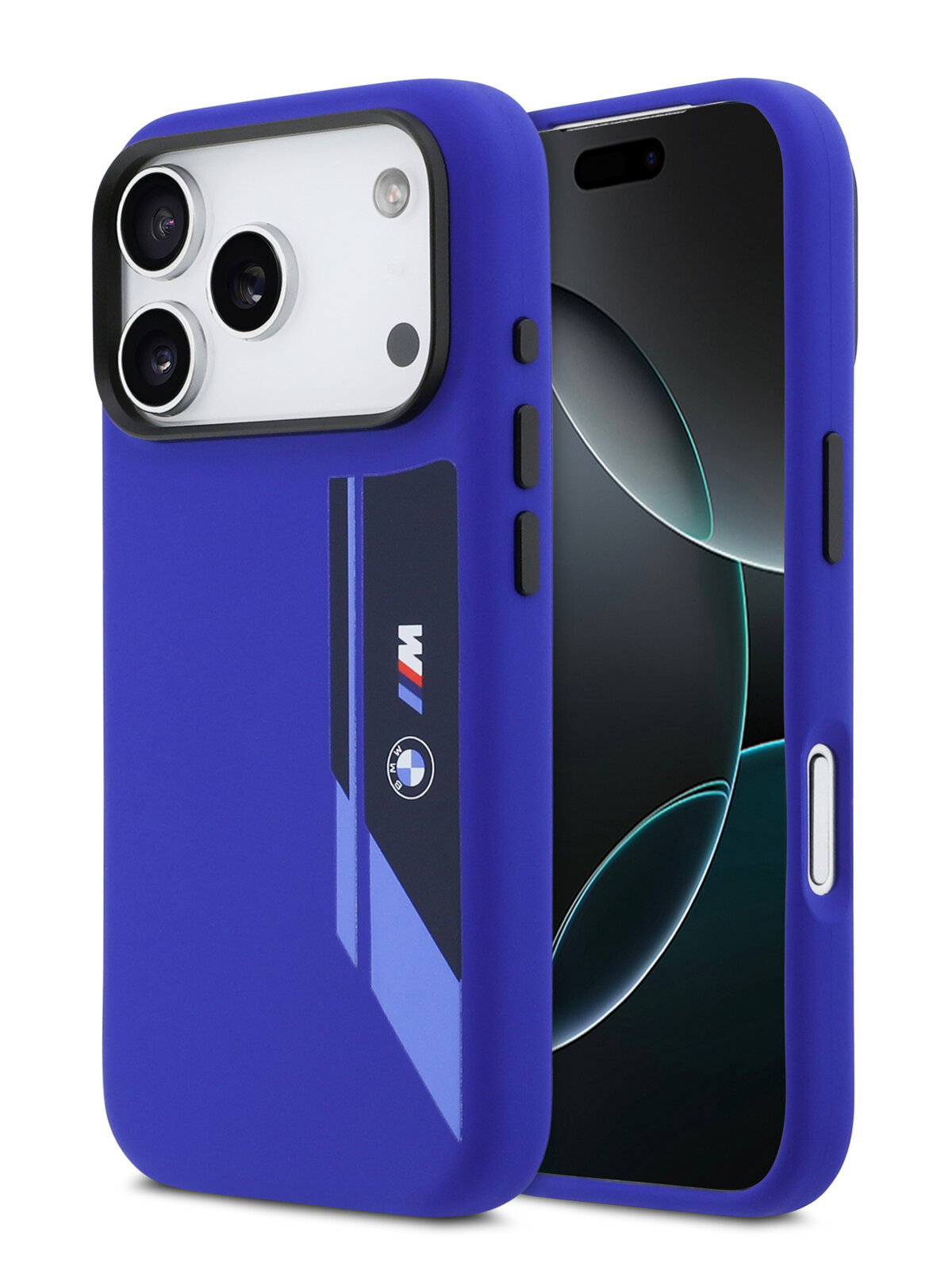 Чехол BMW на iPhone 17 Pro, Liquid silicone с магнитами MagSafe, с покрытием soft touch, синий