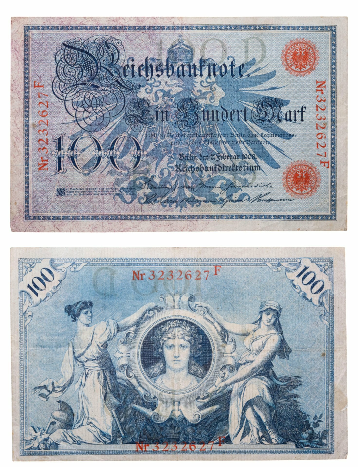 Германия 100 марок 1908 красная печать