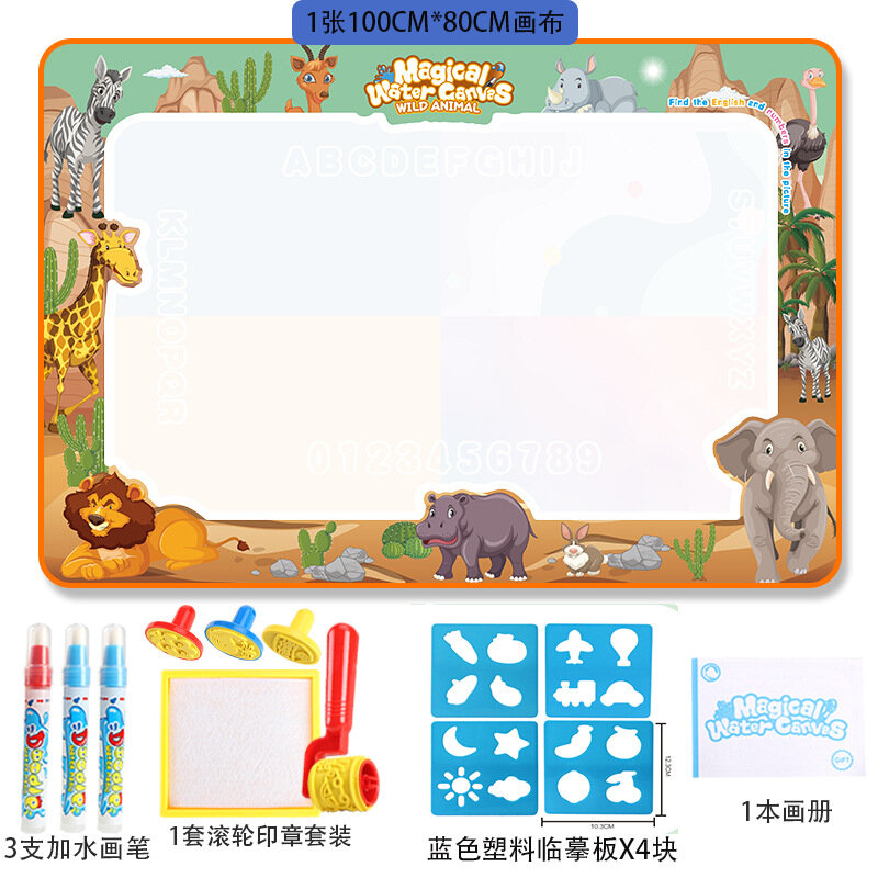 Детская магия рисования водой, холст для рисования, большой прозрачный водный рисунок, многоразовый коврик для рисования, игрушка оптом