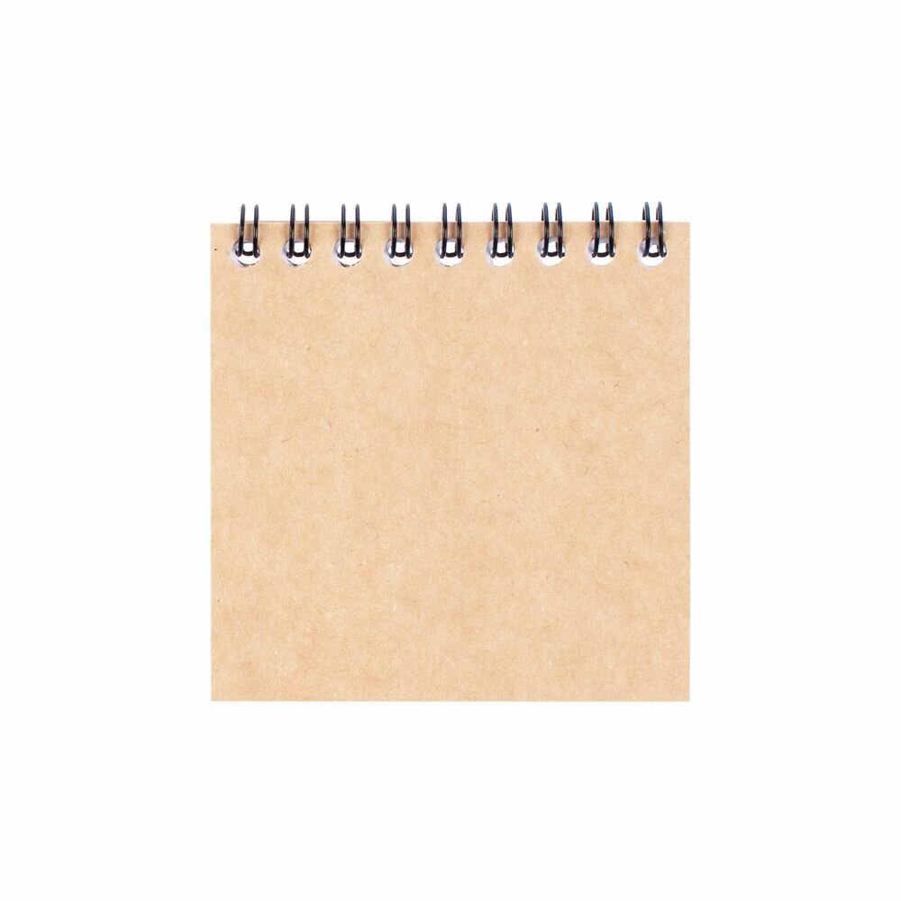7 шт. Блокнот на пружине Centar S, крафт, обложка - картон, Natural Kraft, плотность 285 г/м , 8х8 см