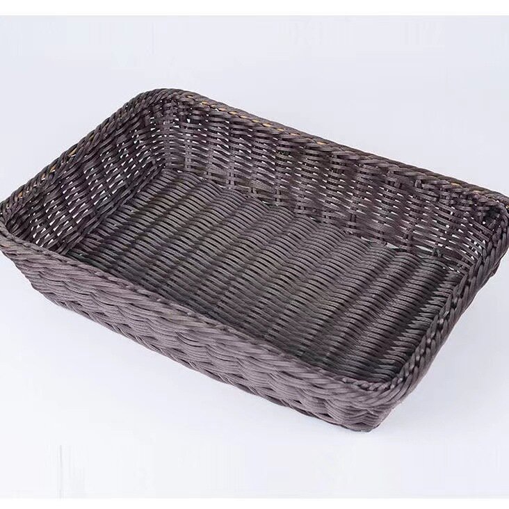 Корзина для хранения на кухне из ротанга, бежевый цвет, 50x35x8см, сплетенная, для столешницы
