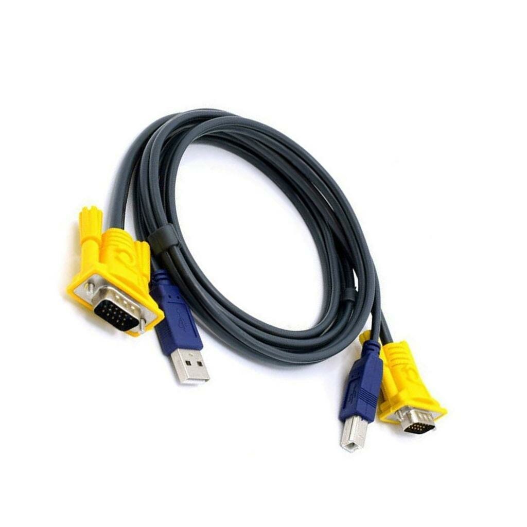 USB KVM-переключатель 2/4 порта с VGA 1080P, Линия KVM 1,5 метра
