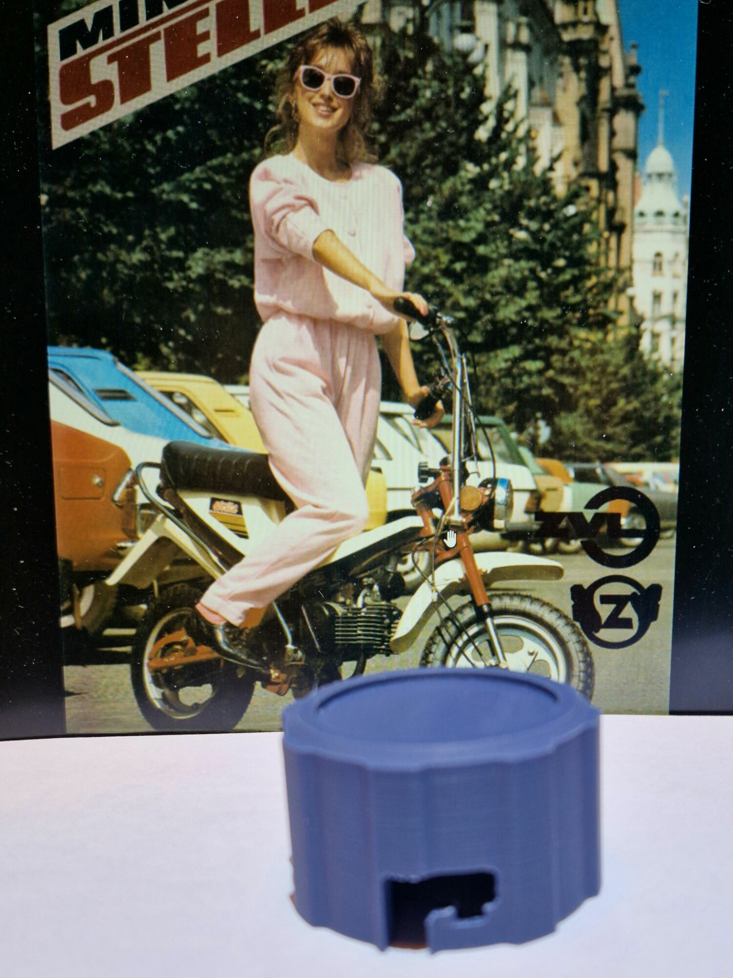 Крышка насоса (заглушка рамы) мопеда Рига Стелла (РМЗ)