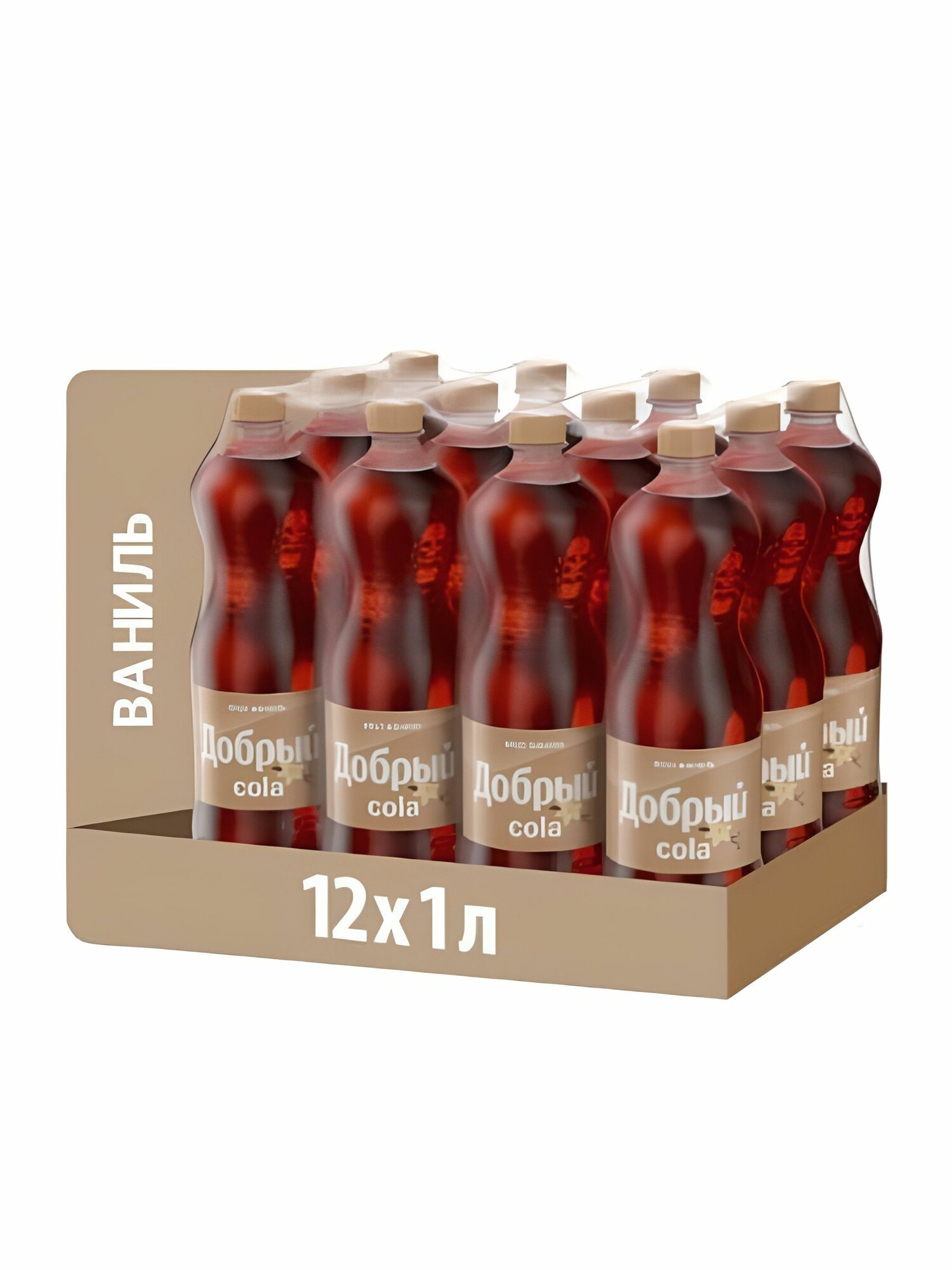 Напиток Добрый Cola Ваниль, 1 литр. ПЭТ. Упаковка 12 шт.