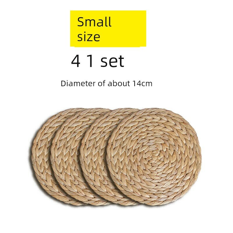 Новый коврик из соломы в китайском стиле, соломенная подставка, нескользящий коврик, подставка под чашку, коврик под