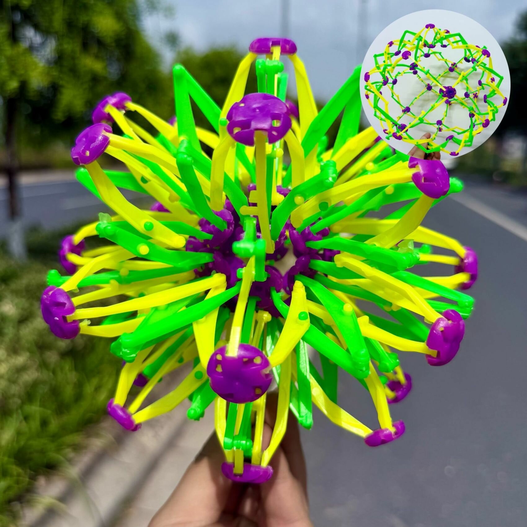 Игрушка для бросания и ловли на улице, детский мяч, магический растягивающийся мяч, трансформируемый цветочный мяч, расширяющийся и сжимаемый эластичный мяч