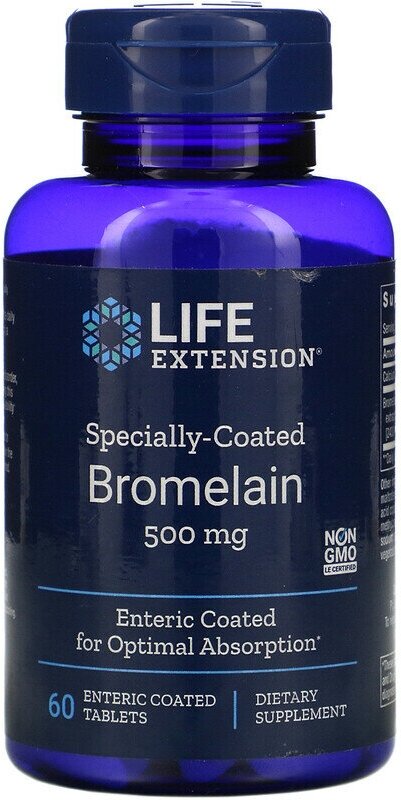 Life Extension Specially-Coated Bromelain (Бромелаин в специальной оболочке) 500 мг 60 таблеток