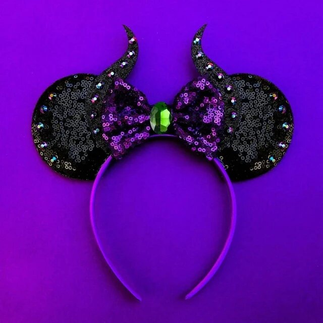 Повязки на голову с ушками Микки Мауса от Disney, аксессуары для волос для вечеринок для девочек и женщин, повязки на голову с Минни Маус, детские повязки на голову с бантиками и пайетками, подарки.