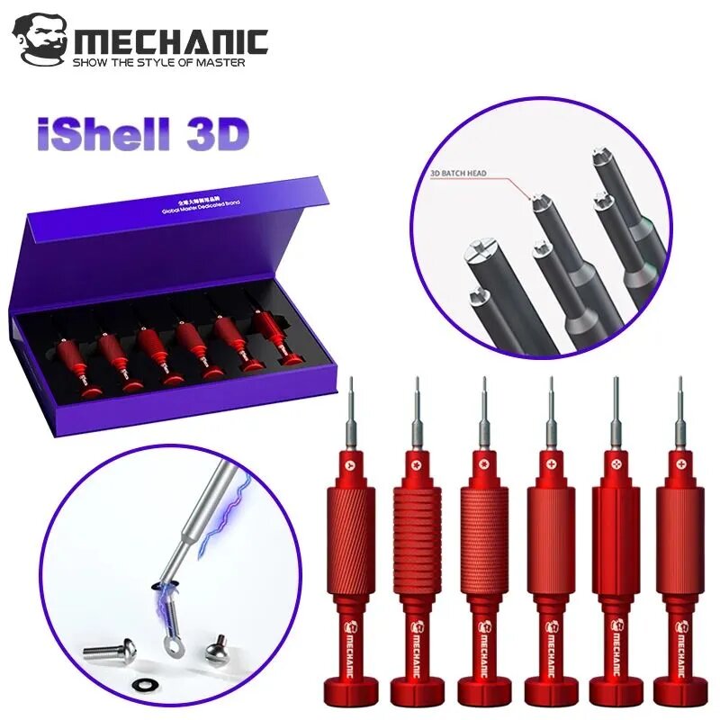 Мechanic Ishell 3D Набор Отверток Прецизионный Магнитный Нескользящий Инструмент Для Разборки