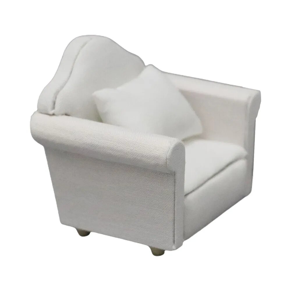 Диван-Мини-Мебель Для Кукольного Домика 1:12-Чистый Белый 06