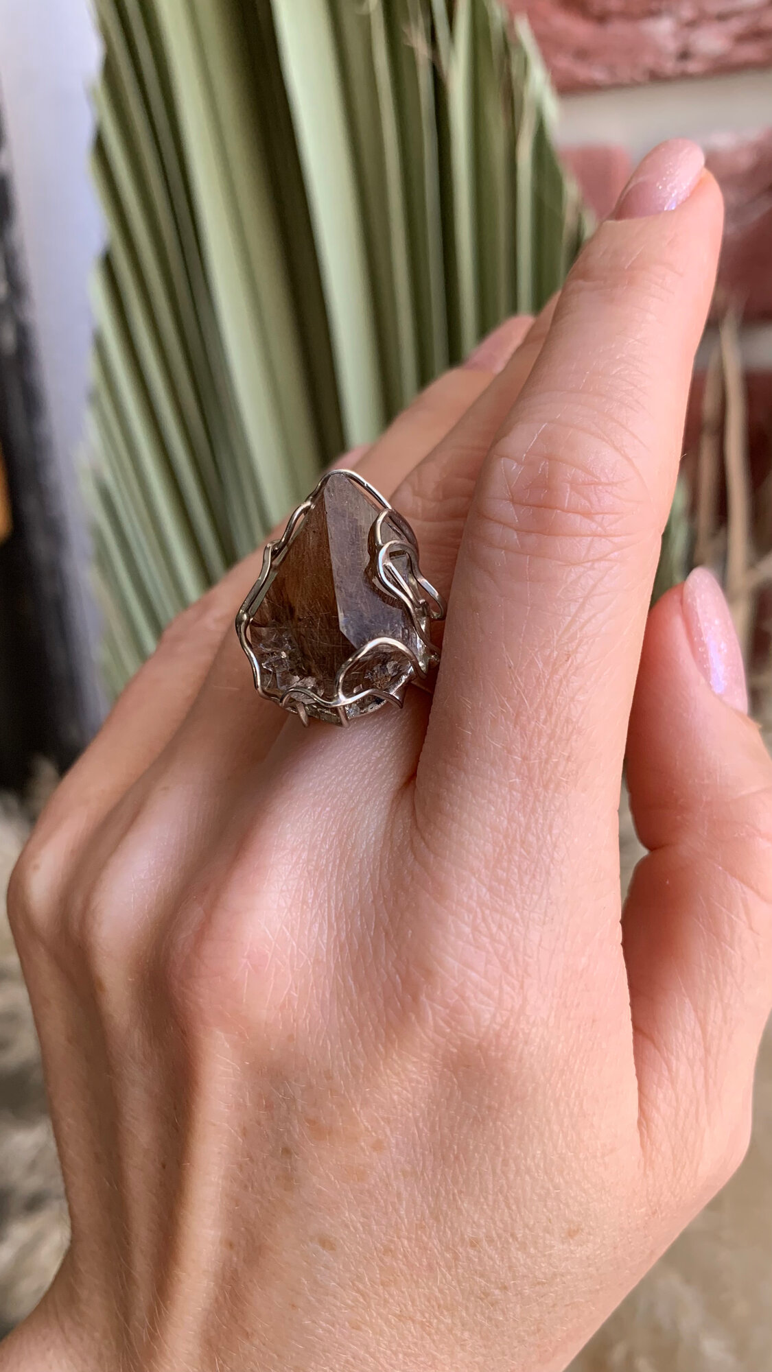 Кольцо-кулон, кварц