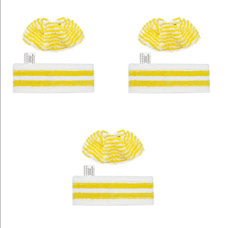 Комплект Аксессуаров для Пароочистителя : 3 Насадки из Микрофибры Совместимы с SC2 SC3 SC4 SC5 - Полный Набор для Мытья Полов и Стекол Сменные Тряпки для Швабры