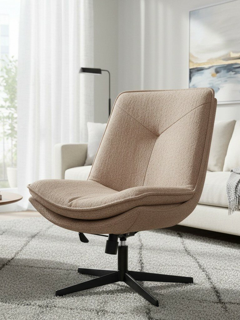 Кресло для отдыха лаунж TetChair Cosmo, велюр/букле, shape latte