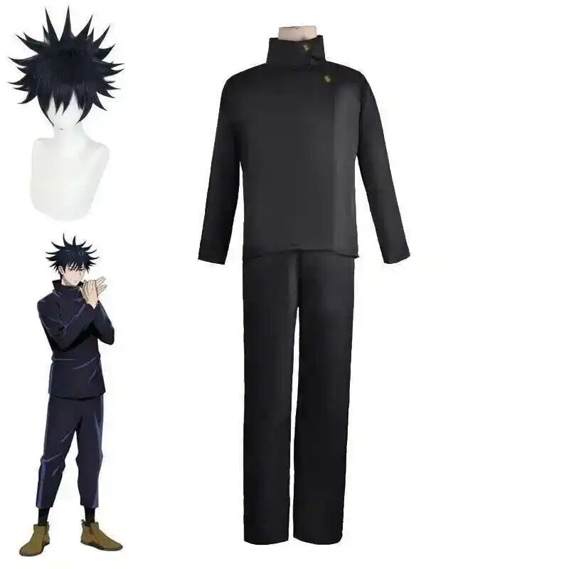 Jujutsu Kaisen Fushiguro Megumi Косплей костюм Черный, XXXL, Black Costume Wig