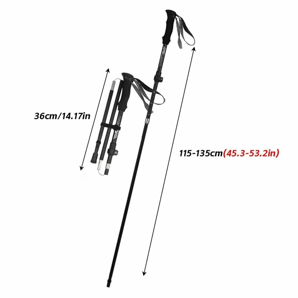1 шт. складной туристический трекинговый алюминиевый антискользящий посох для ходьбы и альпинизма