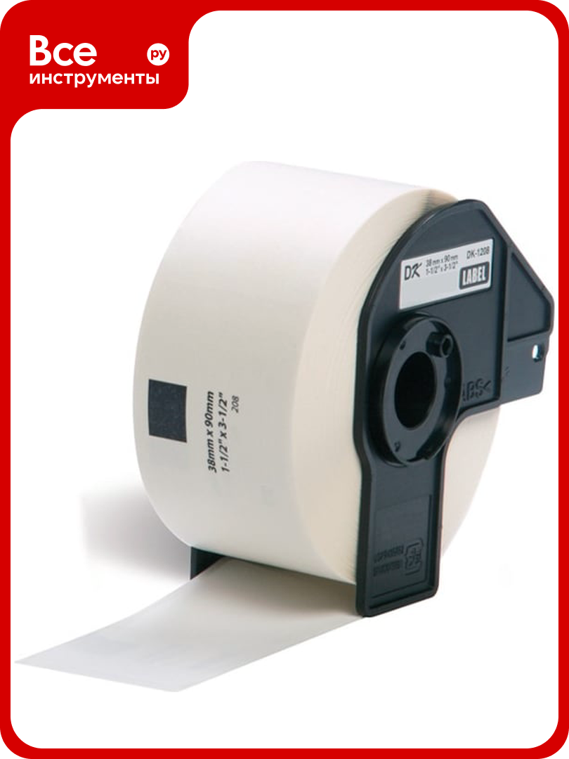 Лента Solution print Solutionprint SP DK11208 (Brother DK11208) 38x90 мм, черный на белом