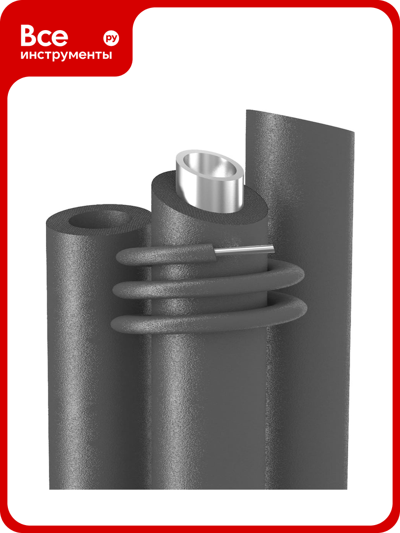 Теплоизоляция для труб Energoflex 25/9-2м EFXT025092SU Н0000005587, вспененный полиэтилен, серый цвет