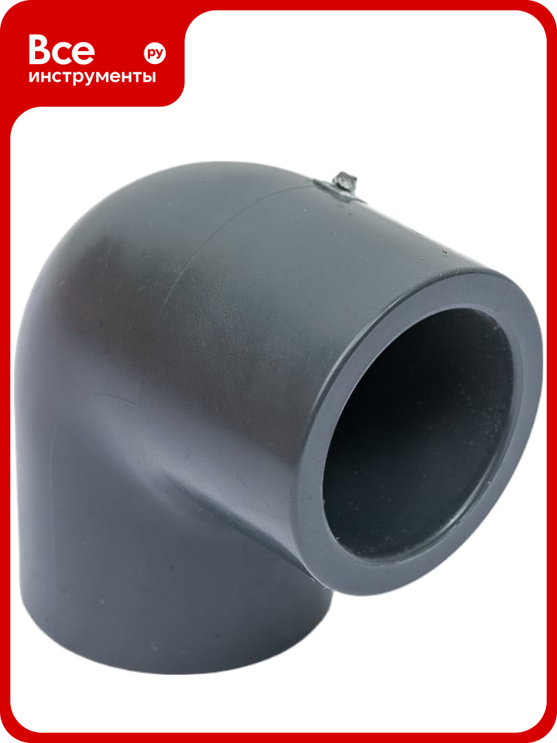 Клеевой отвод AQUAVIVA 90 DN 20 PN16 ELW02090 43245 угловой из PVC-U для внутренней и наружной канализации серый