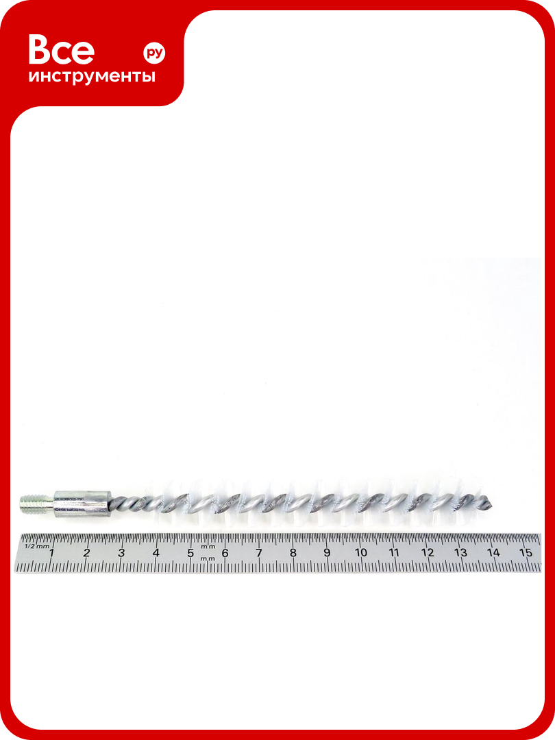 Щетка ерш 20x100x140 мм, ворс прямой нейлон 0.25 мм, посадка М6 резьба, очистка котлов теплообменников труб отверстий (код 20-820) OSBORN 815.820-2803