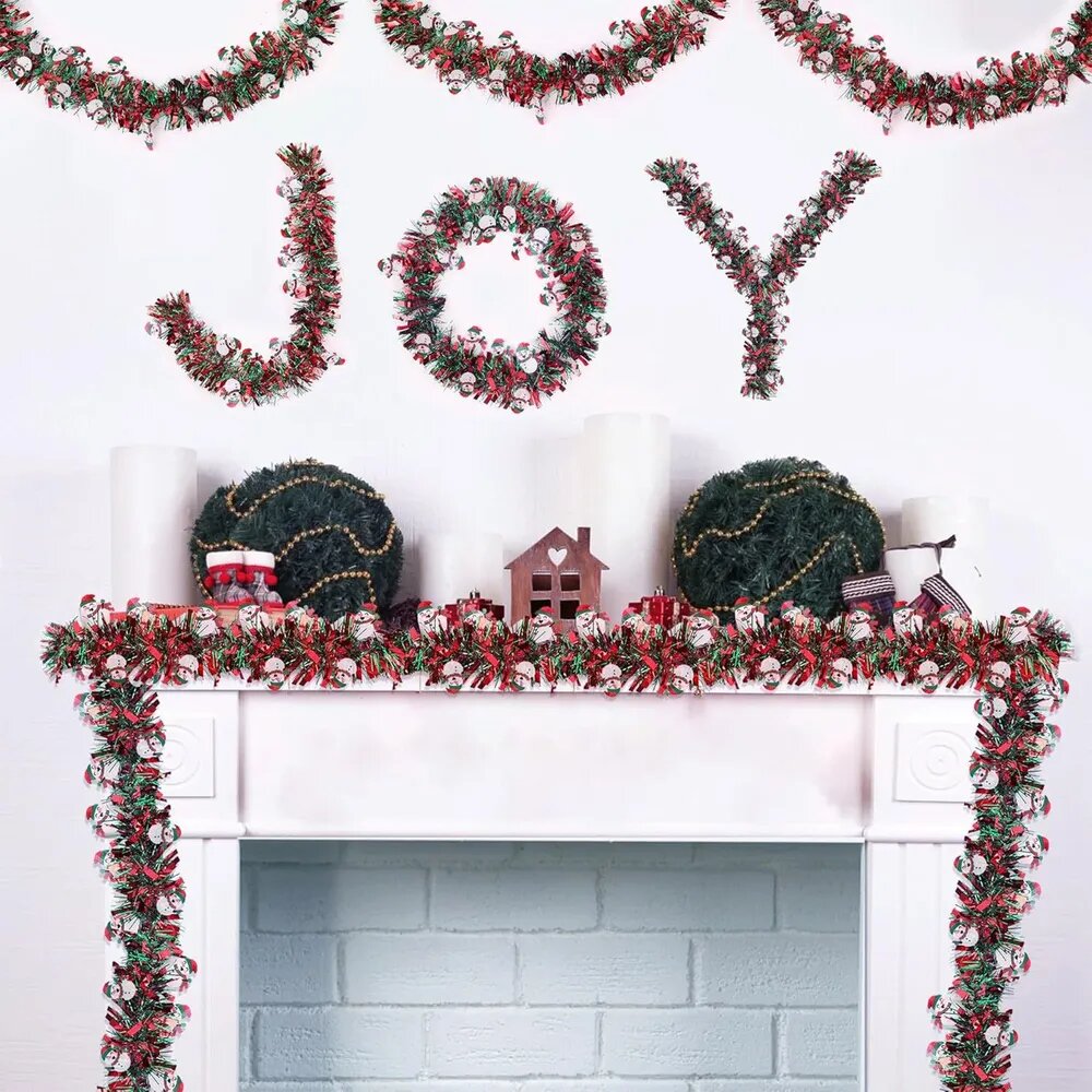 Мишура 200 см белый, красный 1 шт.