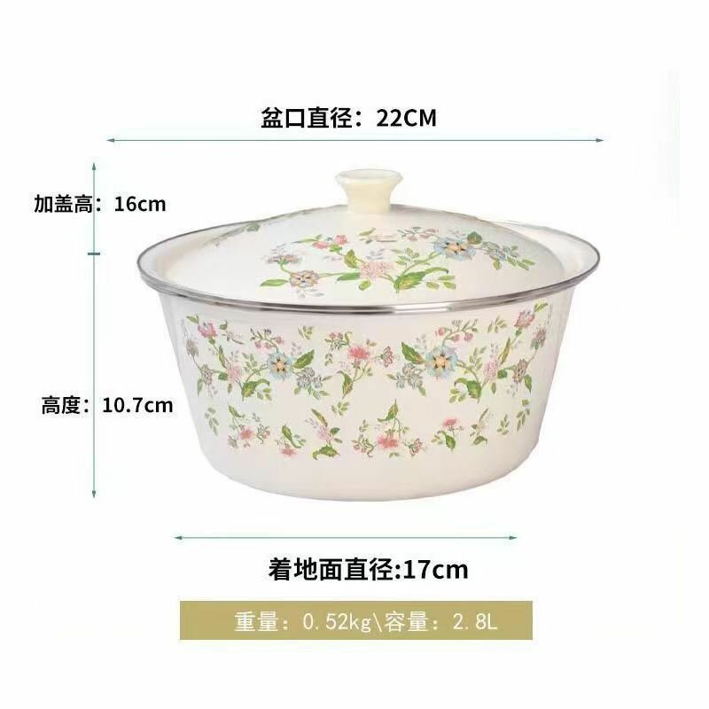 Эмалированная банка для сала с крышкой, традиционная рисовая банка, керамическая миска для кухни, контейнер для мясного масла большой емкости, миска для замеса теста, суповая миска