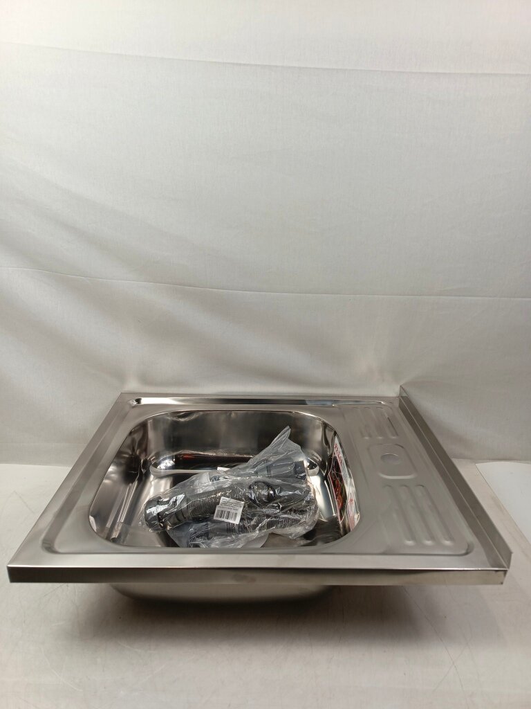 Мойка накладная FABIA 62272 Мойка 60х50 наклад 0.6 мм + большой сифон с переливом (1462399)