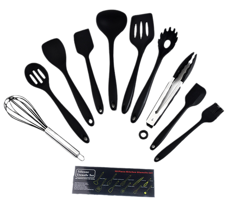 Набор Кухонных Гаджетов: 10 Предметов из Пищевого Силикона и Нержавеющей Стали - Защита Антипригарных Покрытий, Термостойкость до 250°C для Барбекю, Пикника и Домашней Кухни