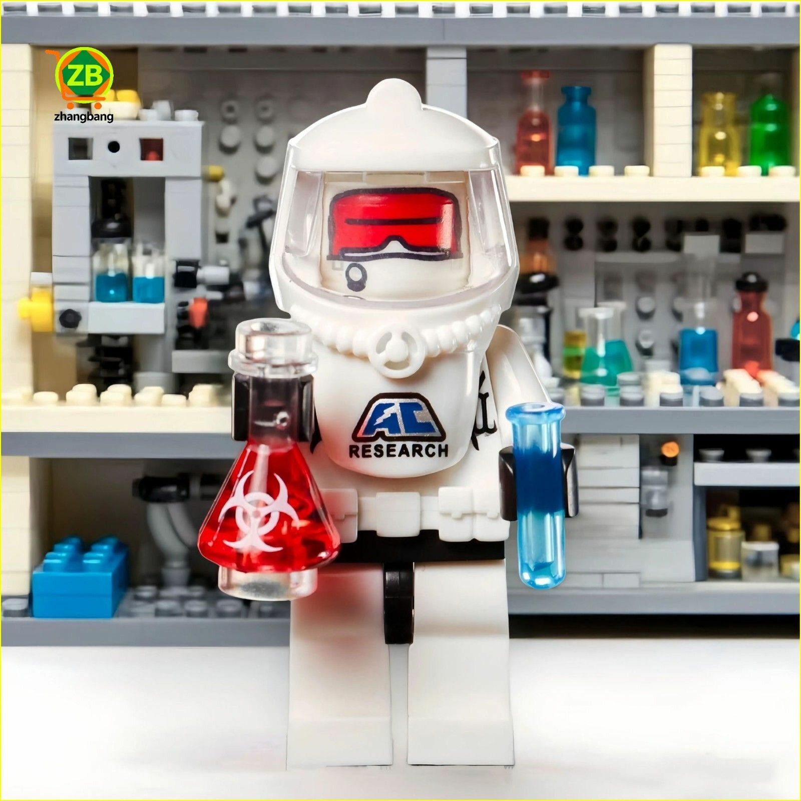 Конструктор <Секретная Лаборатория>: Ученый в Защитном Костюме и Спецагент с Оборудованием, совместимы с легo конструкторами,1 штуки