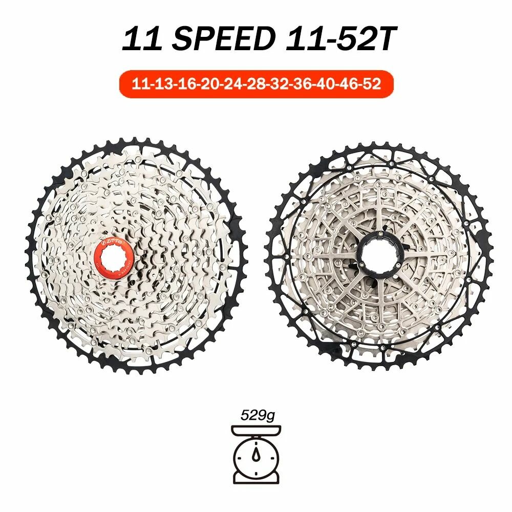 ZTTO Кассета для велосипеда 11 скоростей, легкая, 40-52T, трещотка, совместима с Shimano/SRAM, аксессуары для MTB
