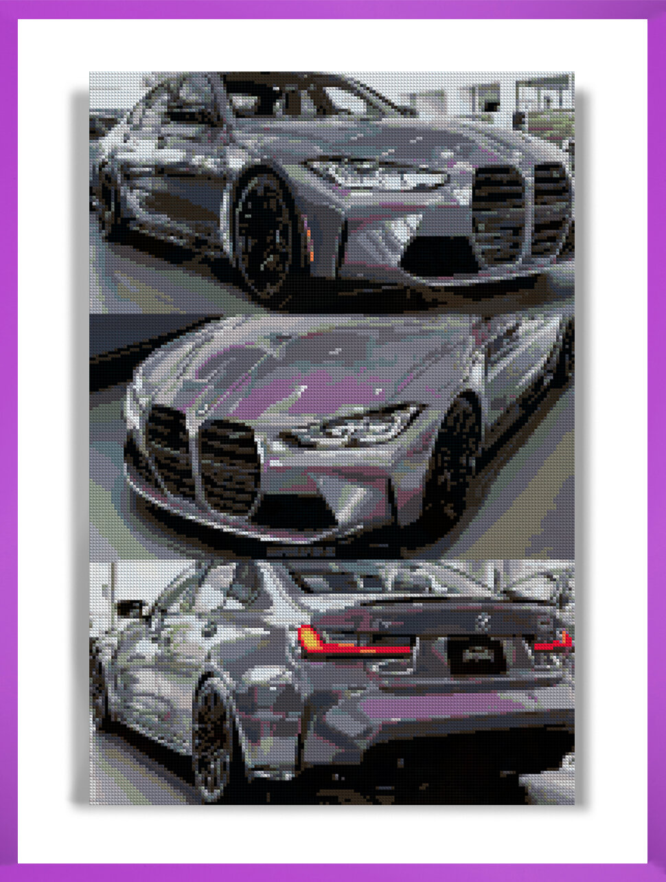 Алмазная мозаика на подрамнике - вышивка - BMW M3 40 х 60 см