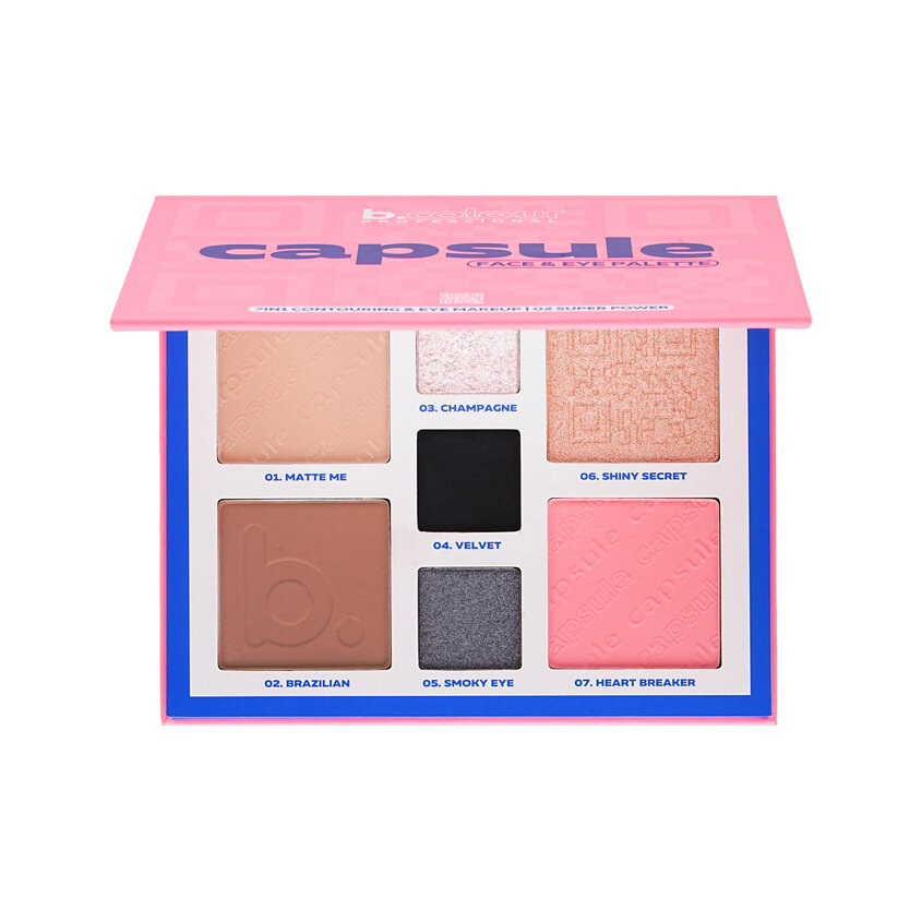 Палетка для макияжа лица и глаз B.COLOUR PROFESSIONAL FACE & EYE PALETTE 7 IN 1 тон 02 Super power