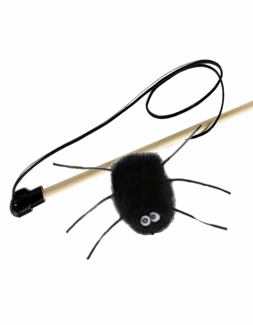 Удочка-дразнилка для кошек GoSi Паук-2 натуральная норка 1 шт