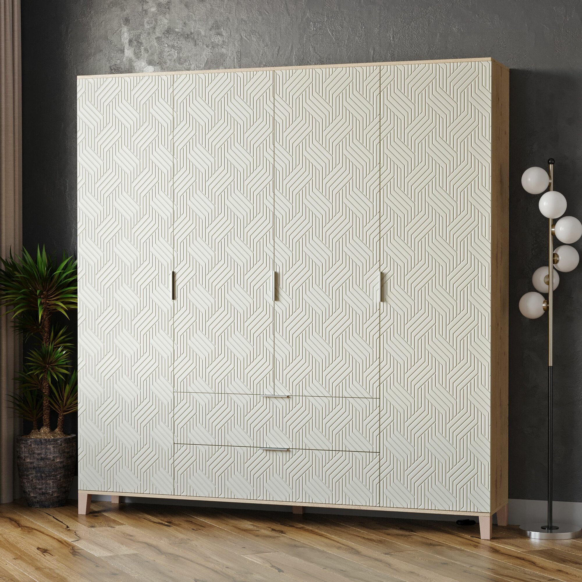 Шкаф для одежды распашной в прихожую, в спальню, на балкон, в детскую Марвин - 4 Сантьяго, 200х210х40 см