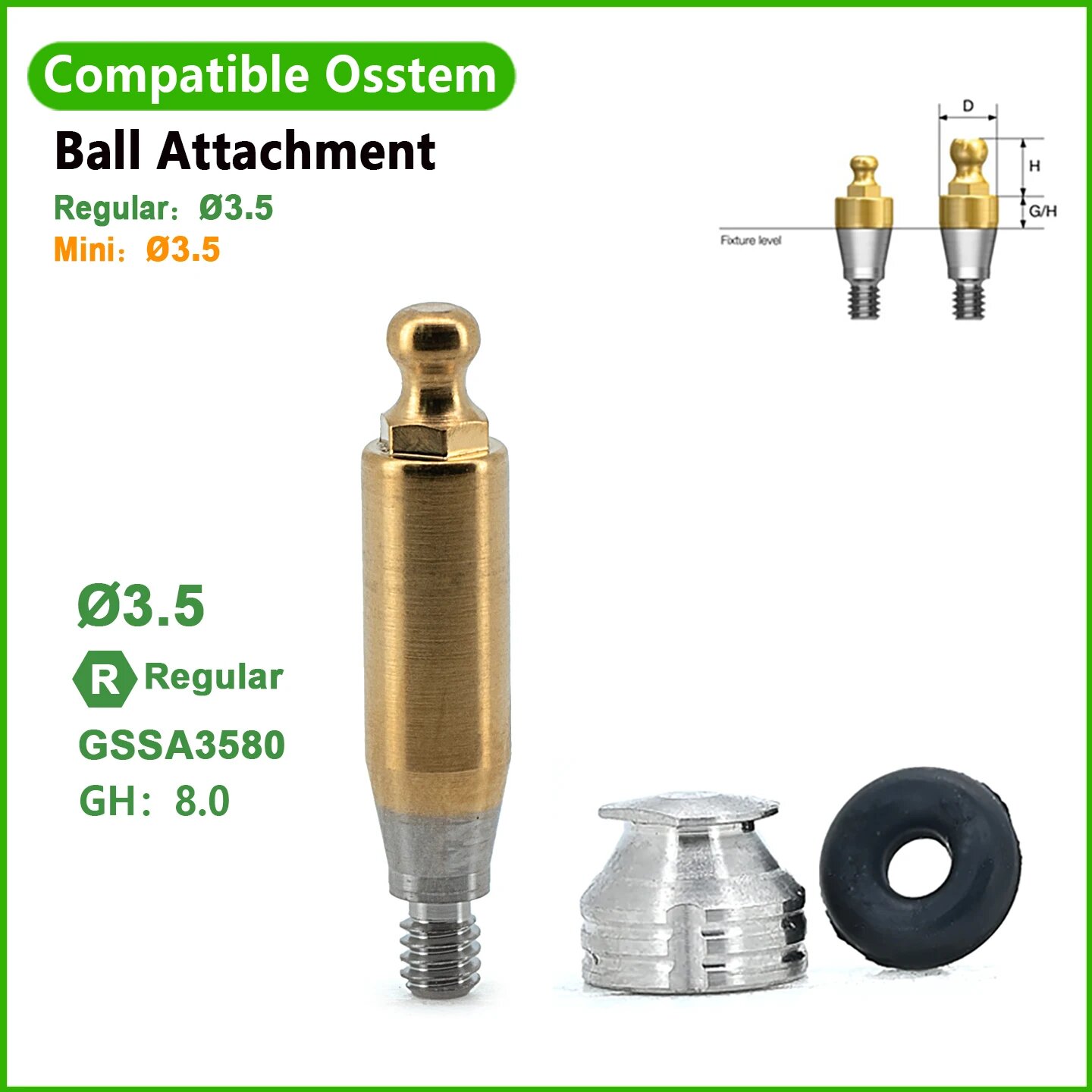 Абатмент шариковый Osstem Regular Ø3.5 GSSA3580