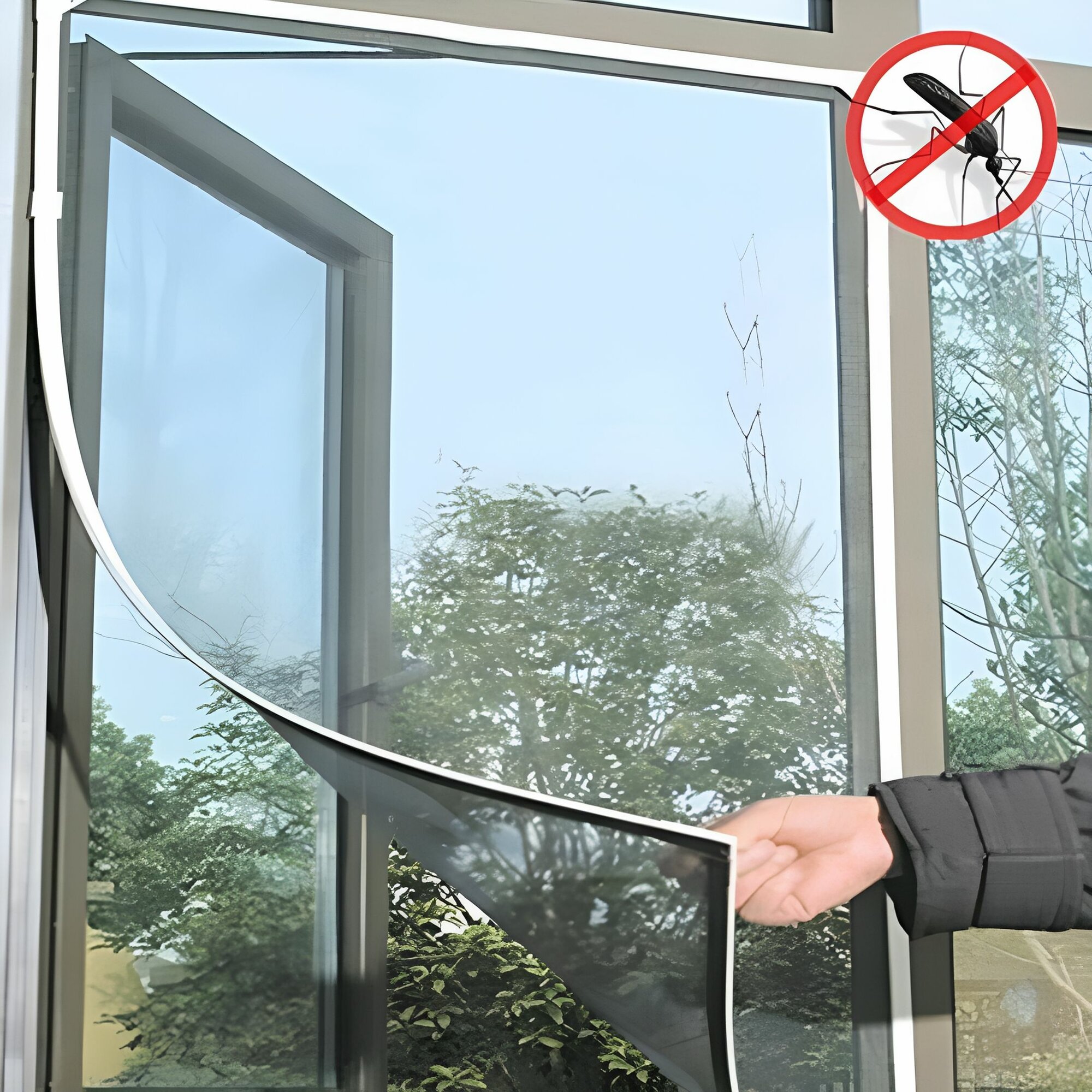VANIDO Магнитная москитная сетка для окон, регулируемая из стекловолокна (130 см x 150 см)
