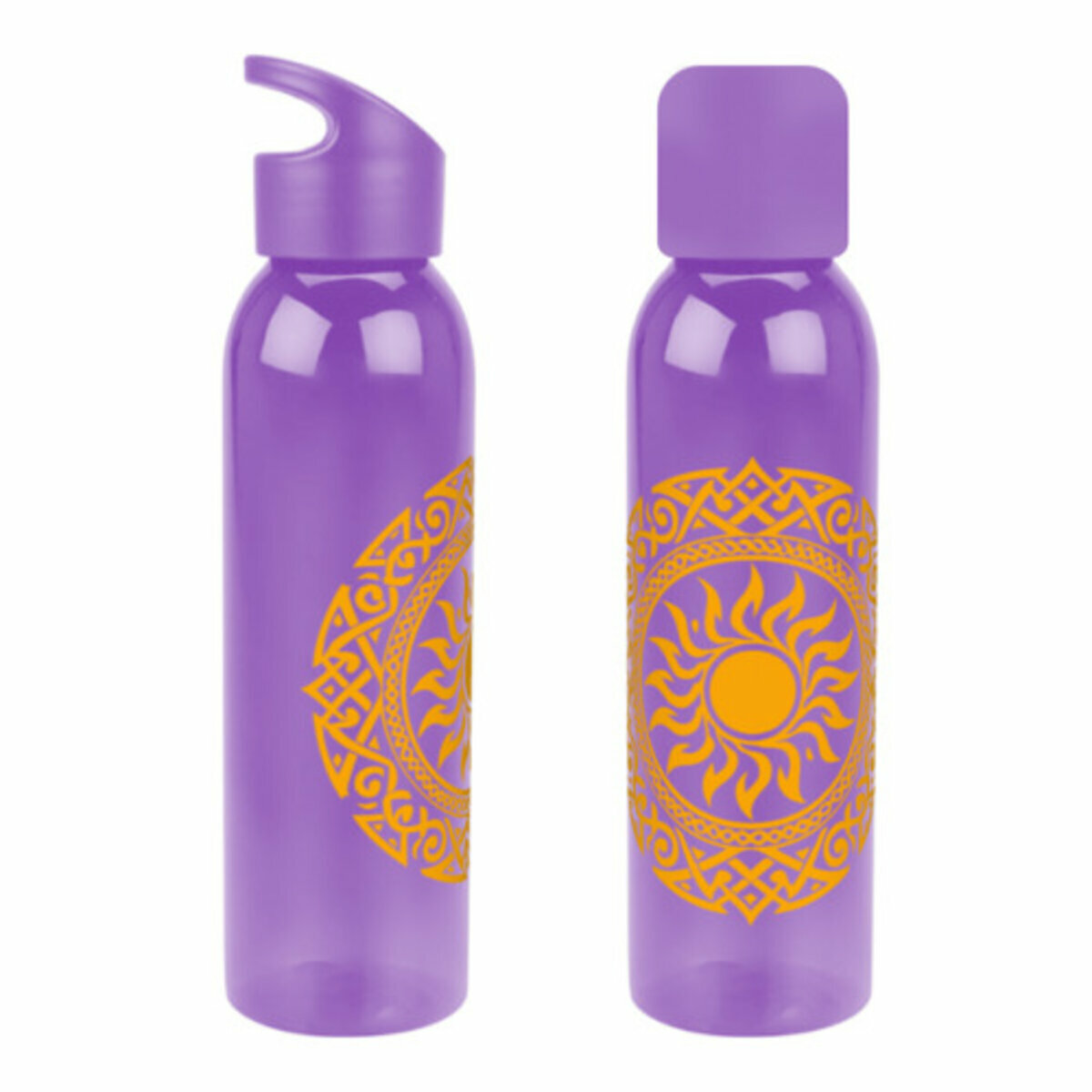 Бутылка для воды «Мандала с солнцем. Масленица, оберег, узор» (фиолетовый)