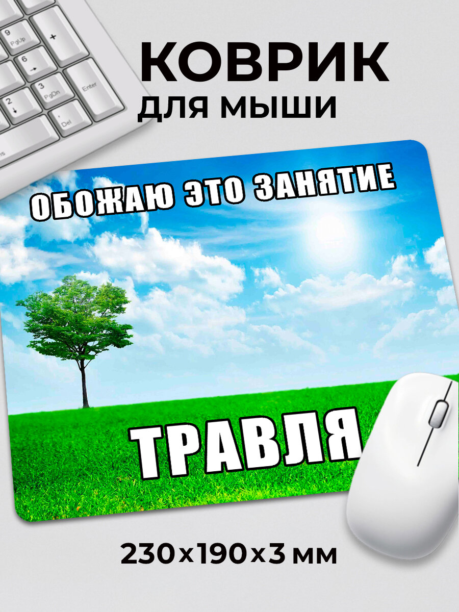 Коврик для мышки с приколом мем Обожаю это занятие травля