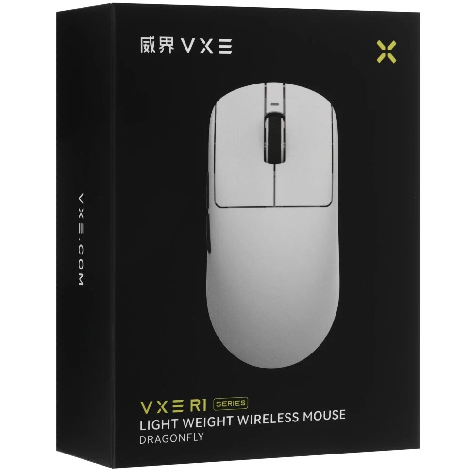Мышь беспроводная/проводная VXE Dragonfly R1 [VXE-12020101] белый