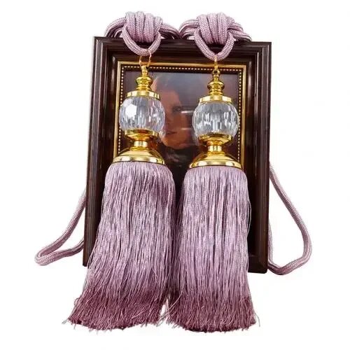 Хлопковые кисточки для штор фиолетовый