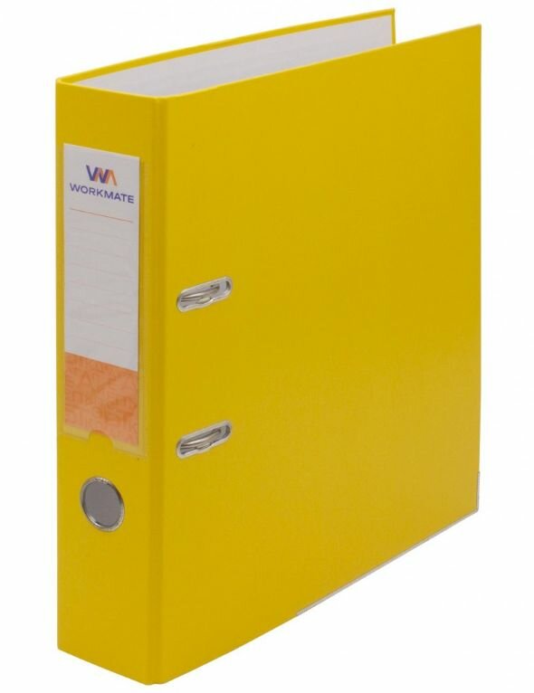 Папка-регистратор 75мм Workmate 2шт бумвинил карман желтая металл окантовка