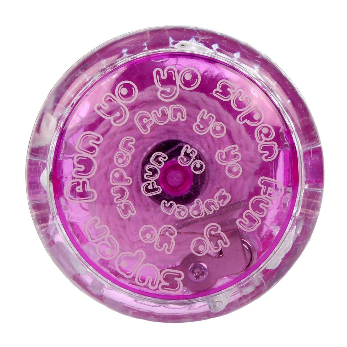 Йо-йо светящийся для трюков, пластик с металлической осью, прозрачный фиолетовый, 1шт