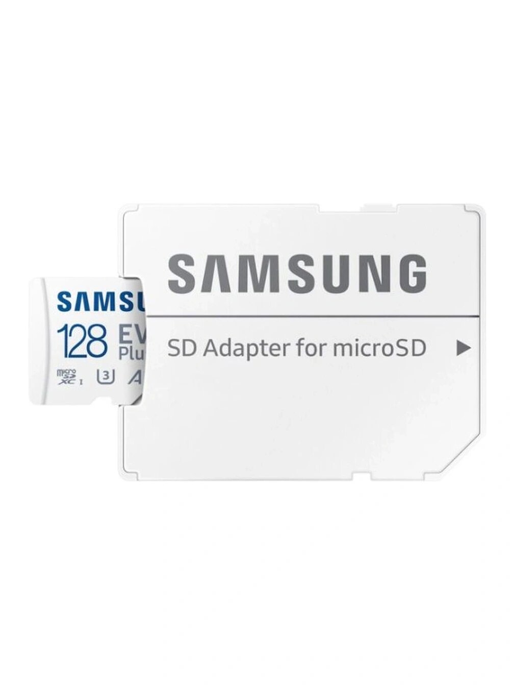 Карта памяти microSDXC UHS-I Samsung EVO Plus 128 ГБ, 160 МБ/с, Class 10, MB-MC128SA, 1 шт, переходник SD