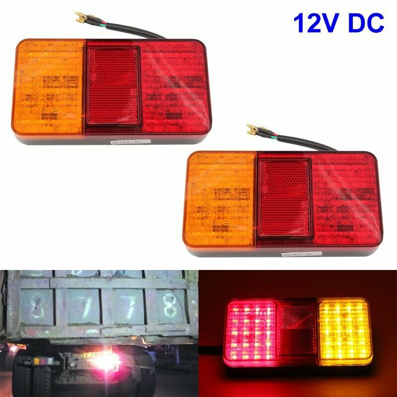 Светодиодный задний фонарь 10LED для прицепа, эвакуатора и грузовика — стоп/хвост/поворот, IP67, 12V, прямоугольный