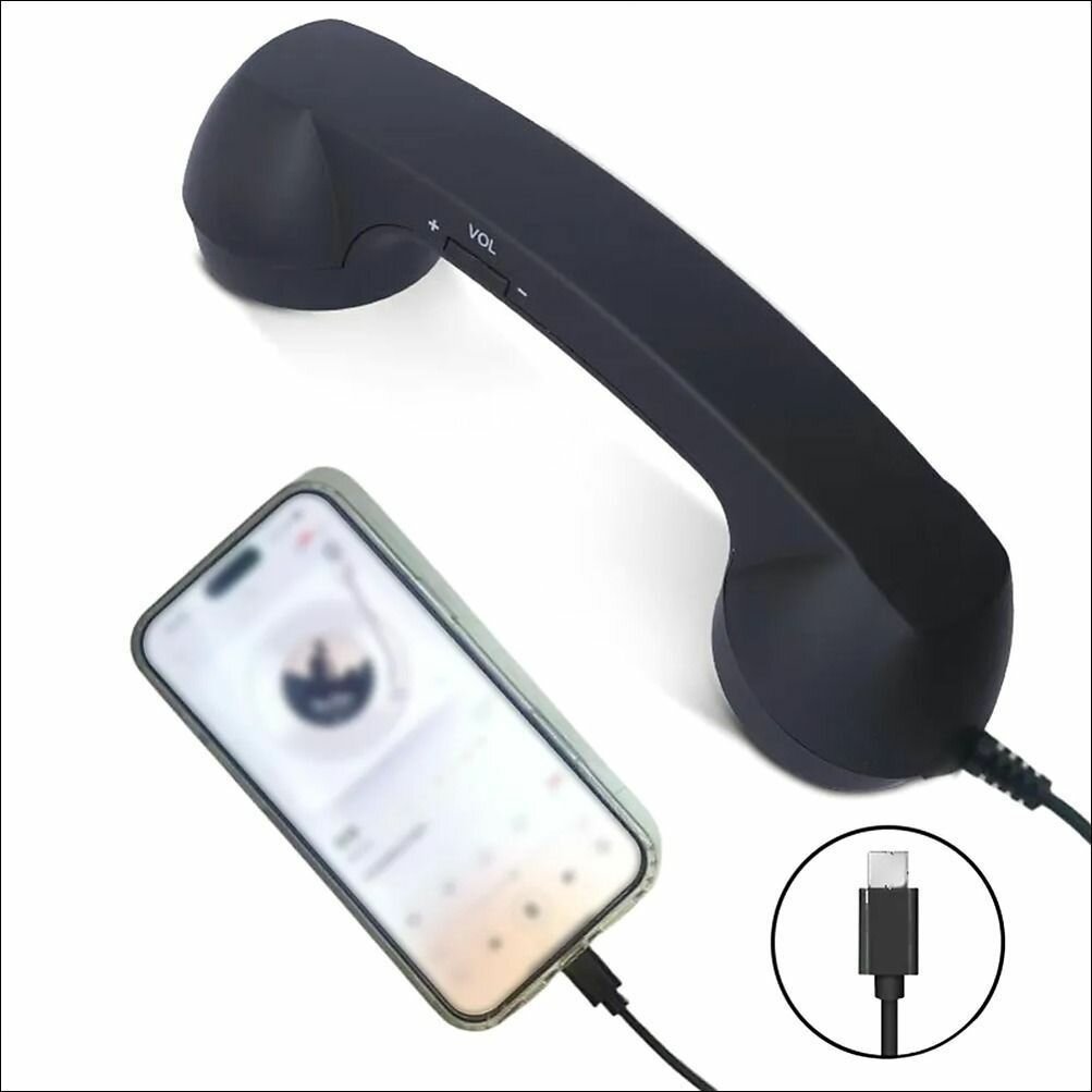 Ретро-приемники телефонных трубок, Наушники для мобильного телефона, планшета, ноутбука, Гарнитура с удобным вызовом, интерфейс USB-C