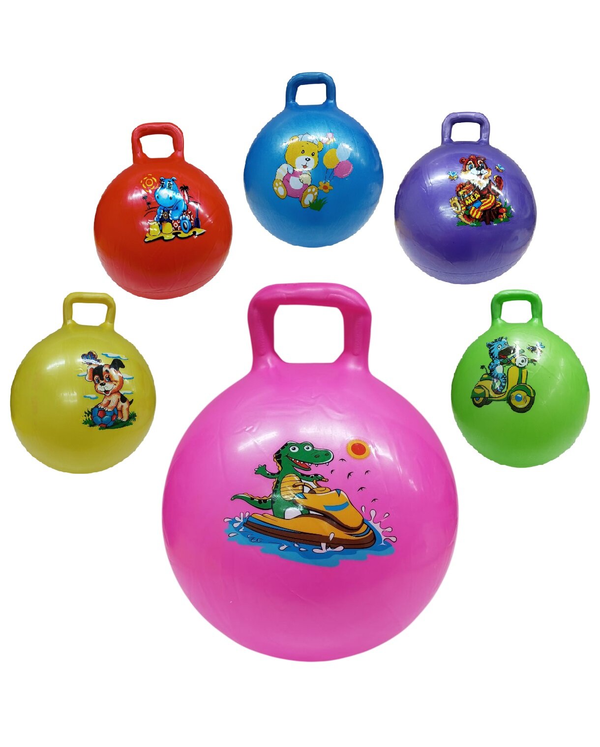 Детский Мяч прыгун с ручкой, окружность 125 см