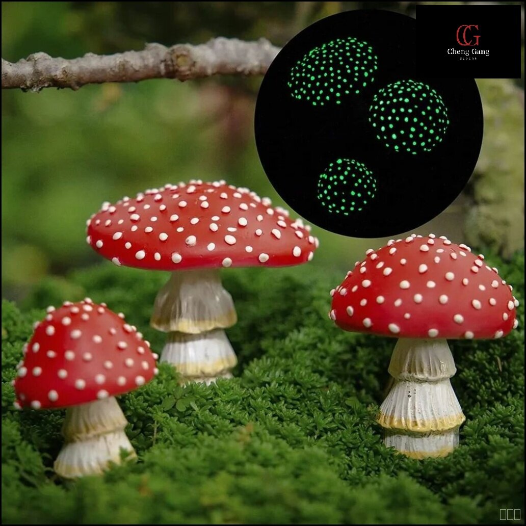 Светящиеся садовые грибы для декора набор из 3 штук, реалистичный декор для сада, террасы и дома, украшение для горшков и ландшафта
