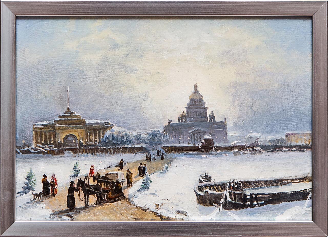 Картина маслом «Старый Петербург. Зима» Воробьев