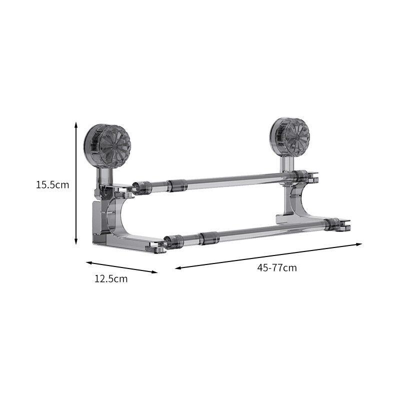 Держатель для полотенец на присоске, многофункциональный, без сверления, прочный настенный держатель для полотенец, полка для хранения в ванной, выдвижной держатель для полотенец на присоске.