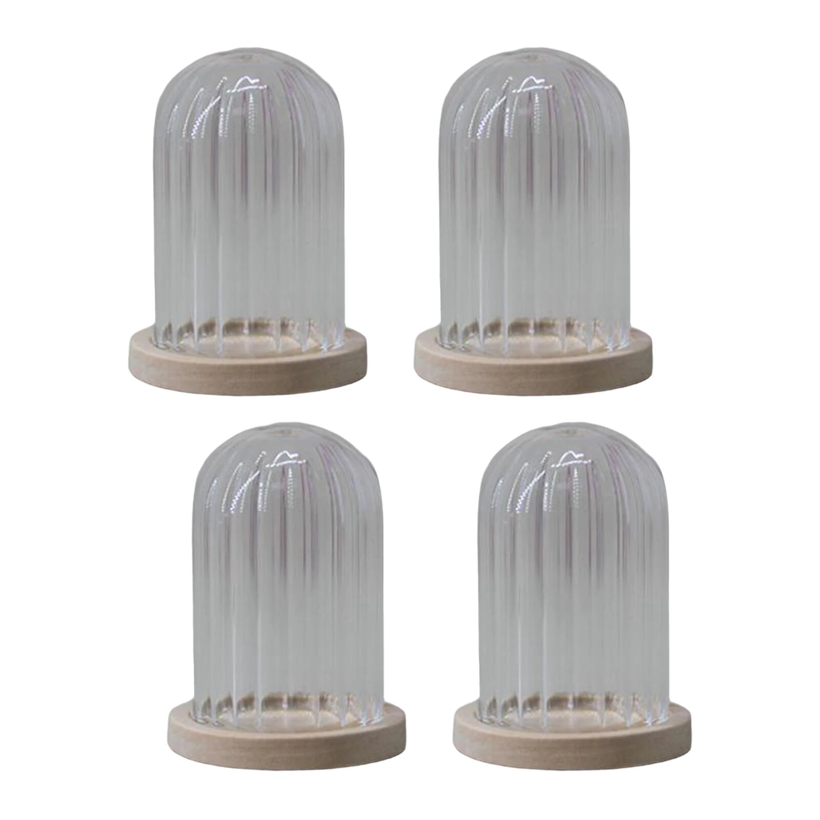 Стеклянные купола MagiDeal 4 шт. Белый, B Stripe Beige